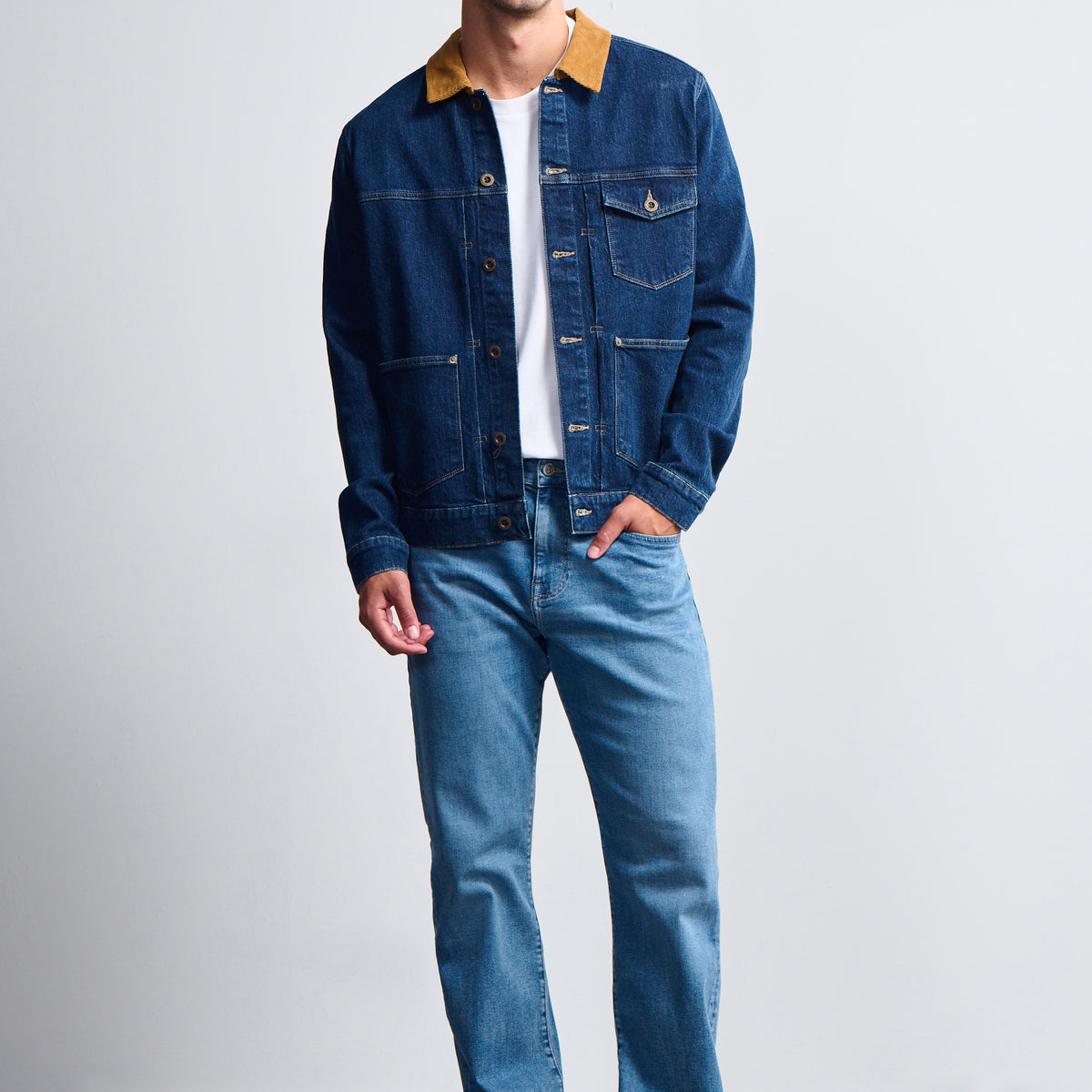 General Denim Works Roam Relaxed Straight Leg Jeans In Mid Denim