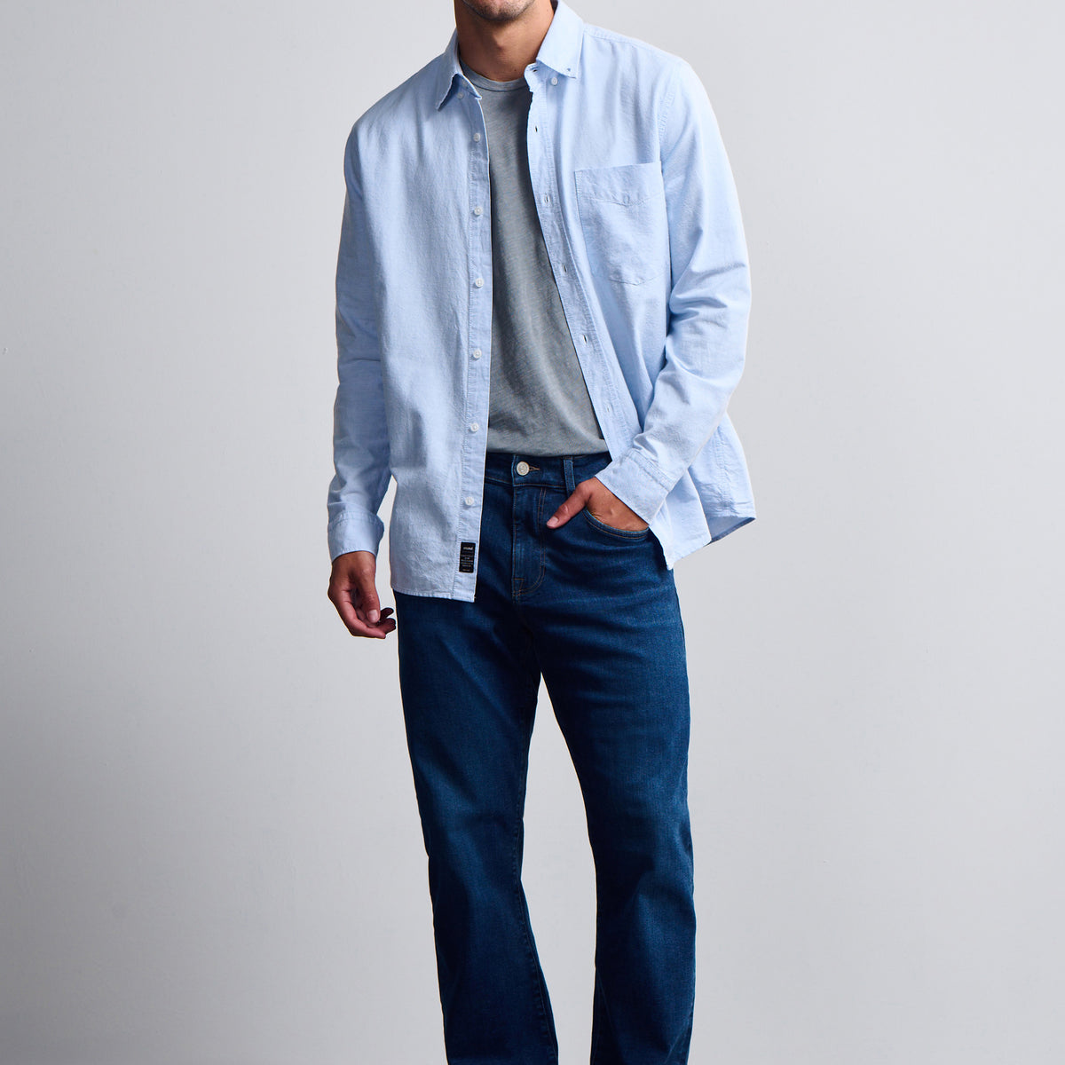 General Denim Works Roam Relaxed Straight Leg Jeans In Deep Brushed Denim