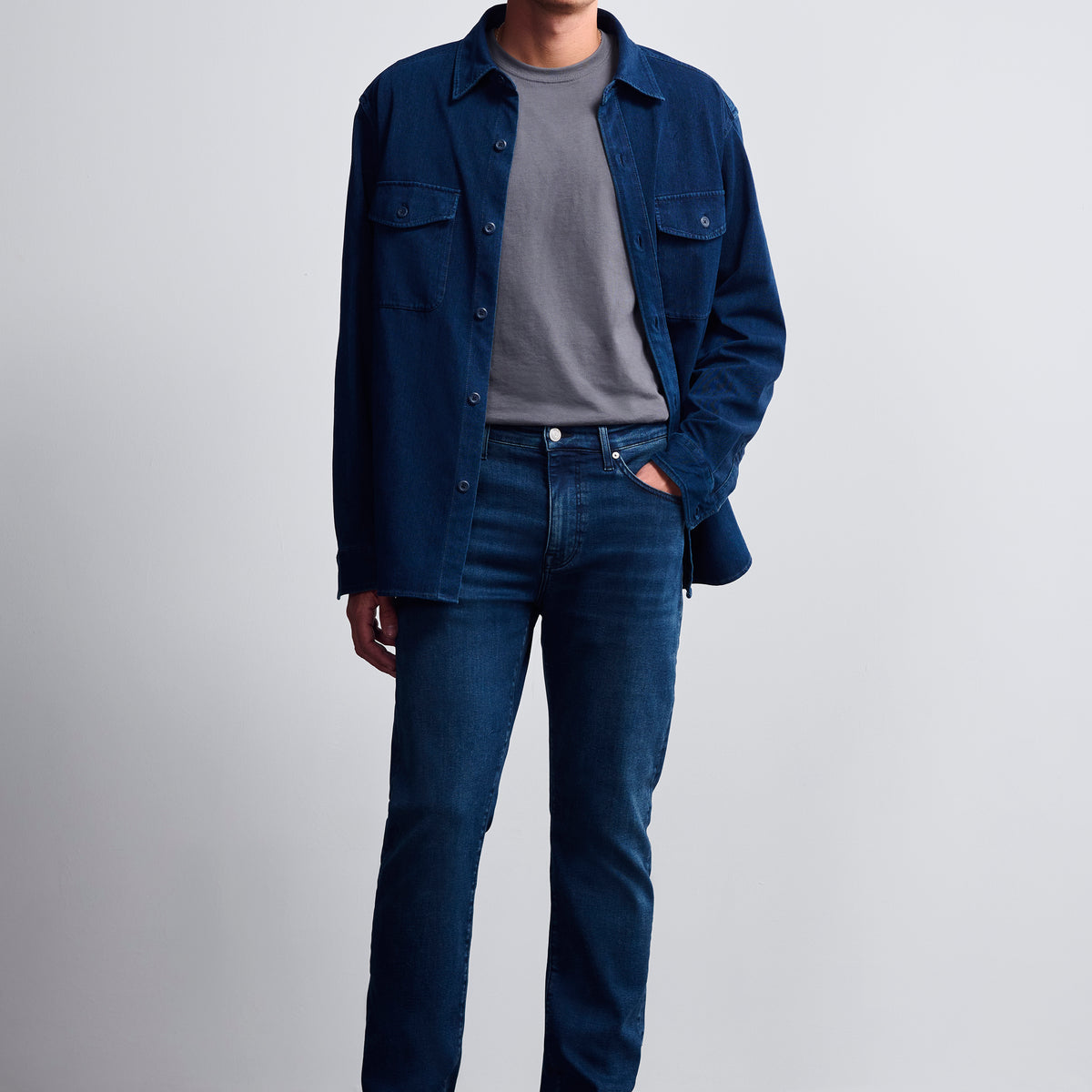General Denim Works Bridge Straight Leg Jeans In Ink Denim