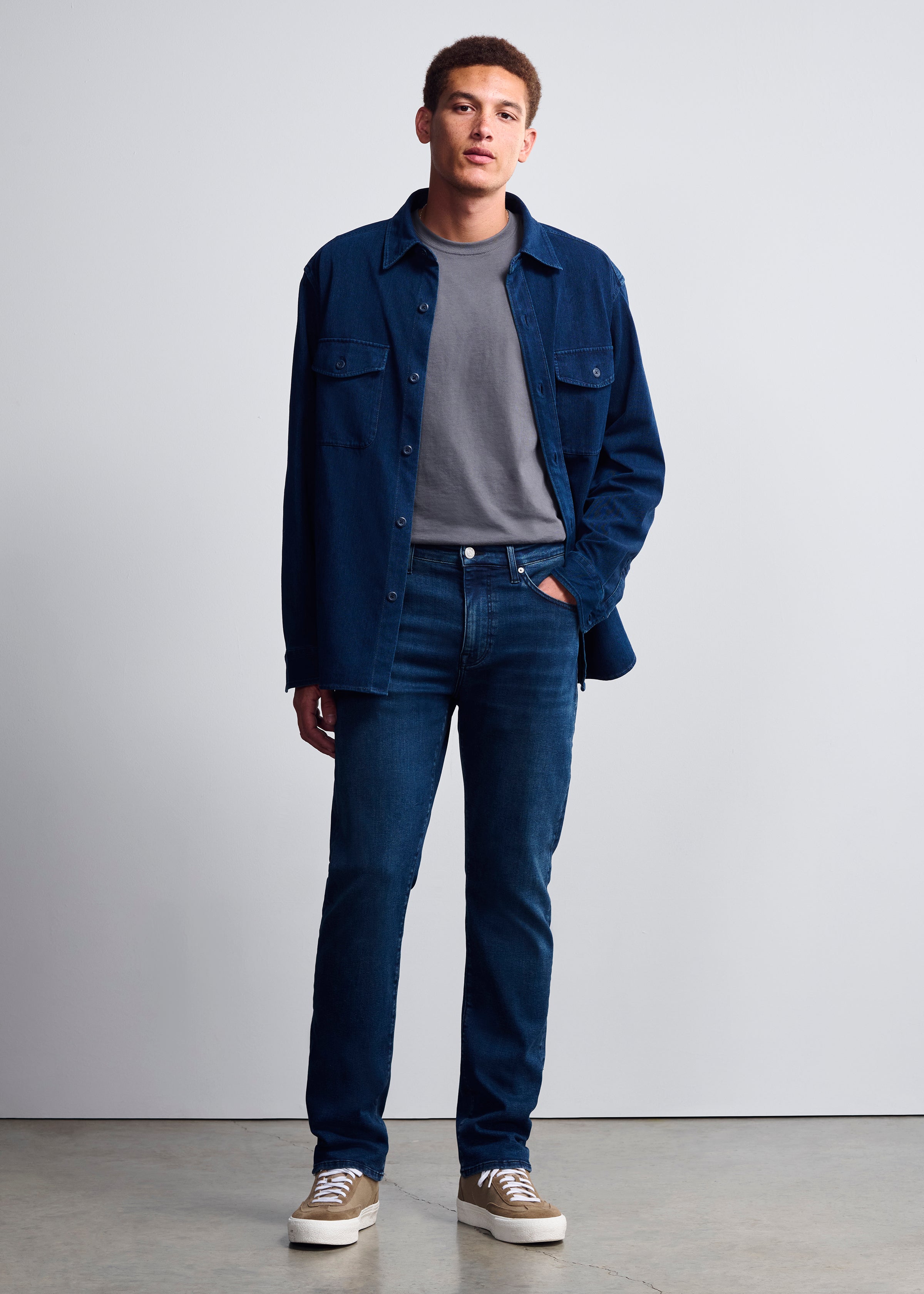 Bridge Straight Leg Jeans In Dark Denim – General Denim Works