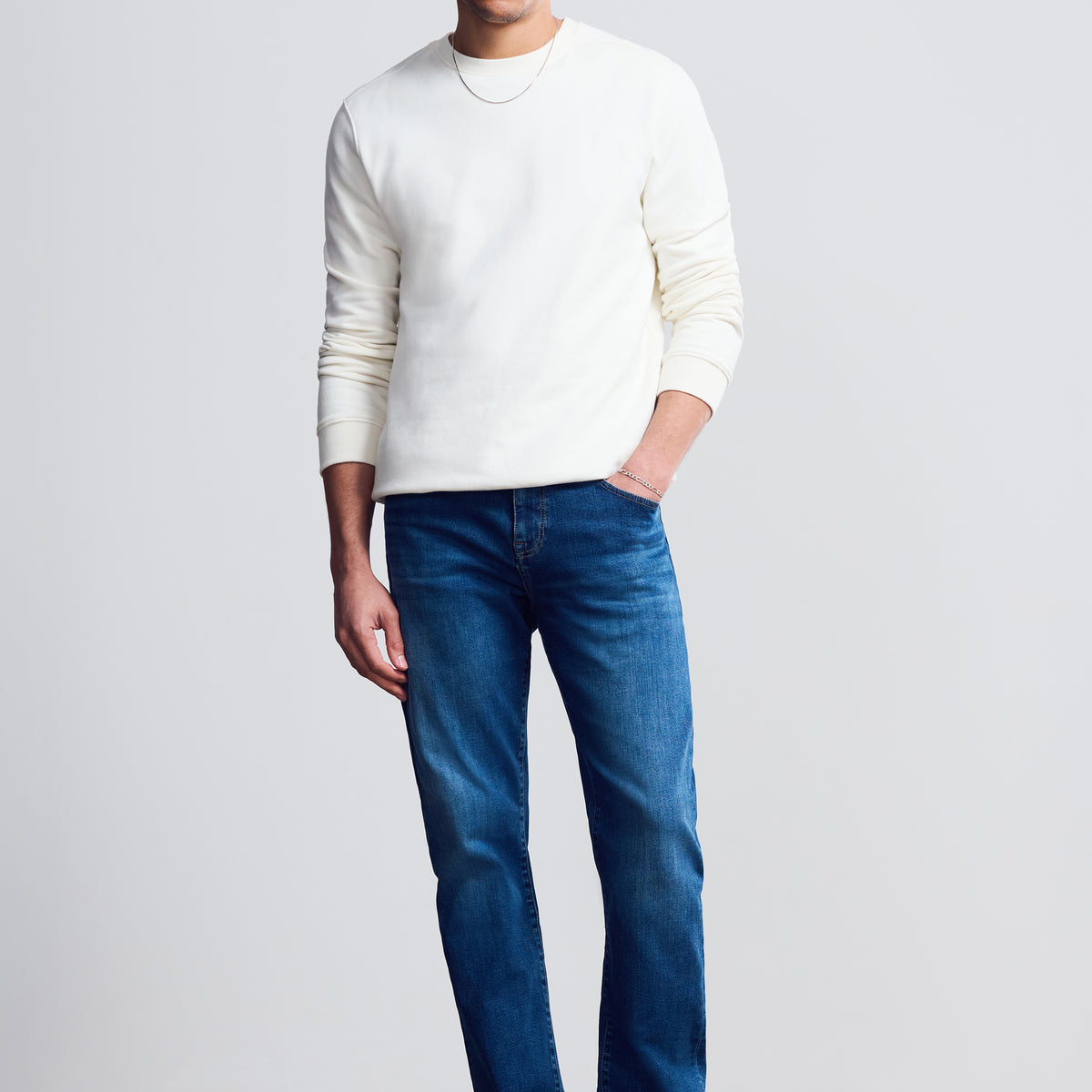 General Denim Works Roam Relaxed Straight Leg Jeans In Dark Brushed Denim