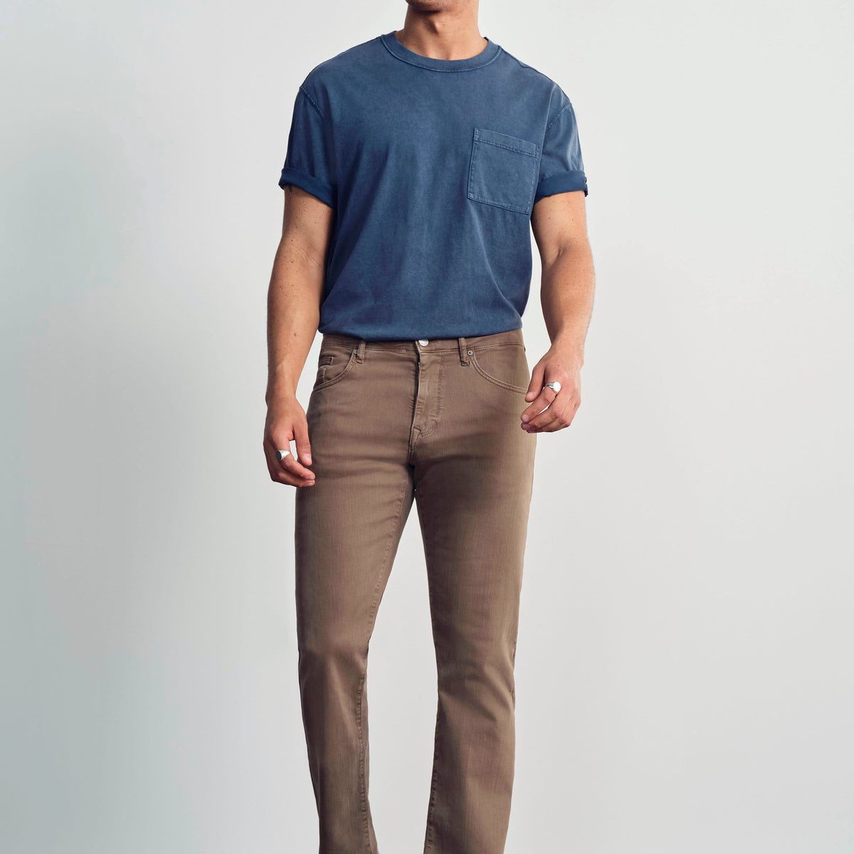 General Denim Works Bridge Straight Leg Jeans In Coffee Comfort